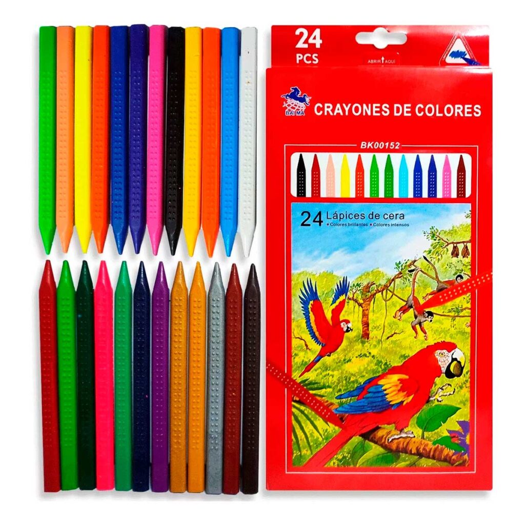 24 Crayones De Colores Lapices De Cera Para Dibujar Y Pintar – Grafik ...